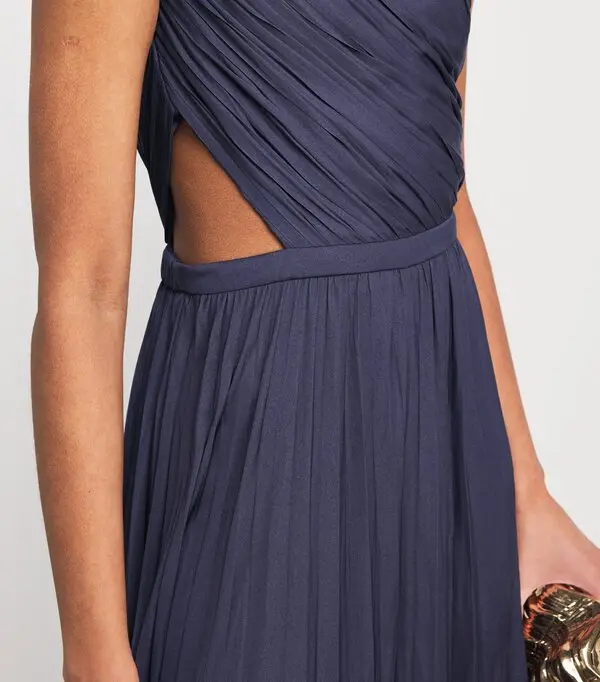 Maje One-shoulder Draped Maxi Dress - Blue