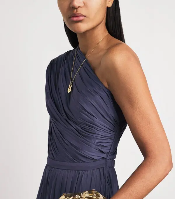 Maje One-shoulder Draped Maxi Dress - Blue