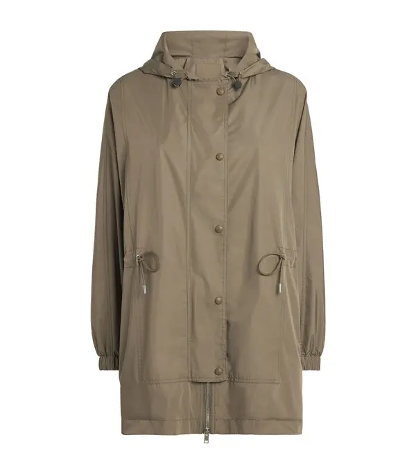 YVES SALOMON Waterproof Technical Parka With Cape Silhouette - Green