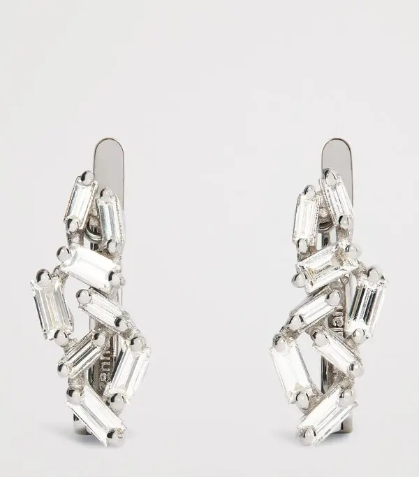 SUZANNE KALAN Gold And Diamond Classic Cluster Huggie Earrings