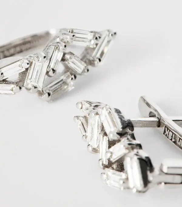 SUZANNE KALAN Gold And Diamond Classic Cluster Huggie Earrings