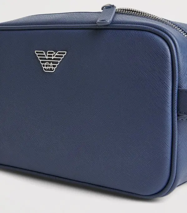 Emporio Armani Regenerated Saffiano Eagle Wash Bag