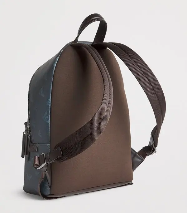 Emporio Armani Coated Canvas Eagle Motif Backpack