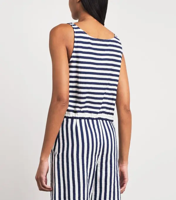 Maje Breton Stripe Button-down Tank Top - White