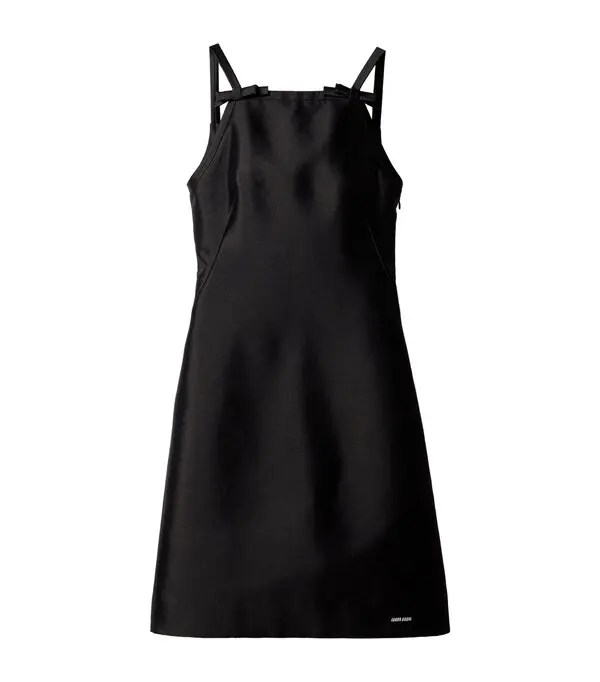 Miu Miu Silk-wool Bow Mini Dress - Black