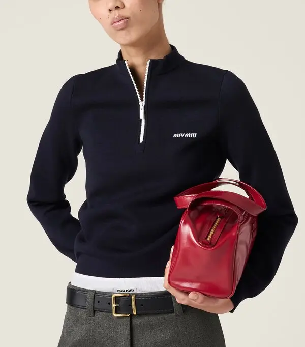 Miu Miu Wool Half-zip Sweatshirt - Blue
