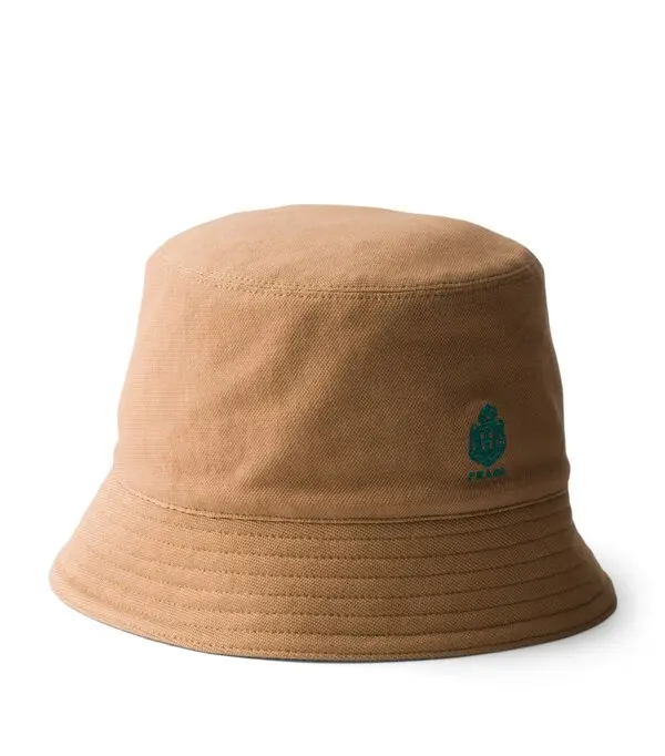 Prada Cotton Old Piqué Bucket Hat - Neutral