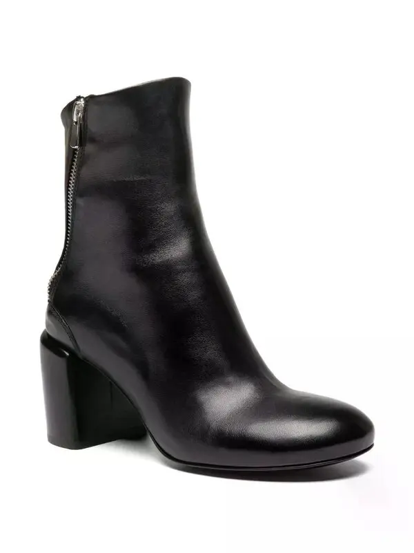 Officine Creative Felicia Zip Leather Ankle Boots - Black