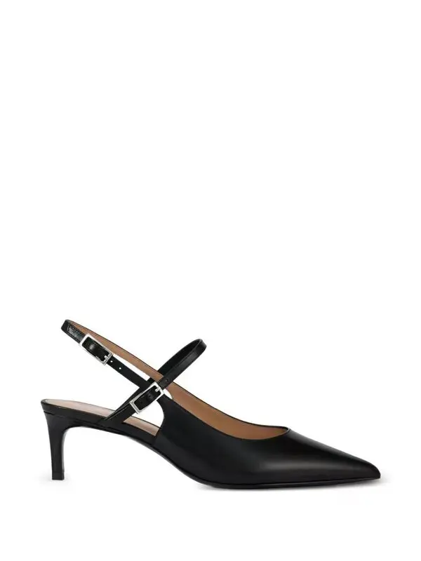 POTAMY Buckle Strap Leather Pumps