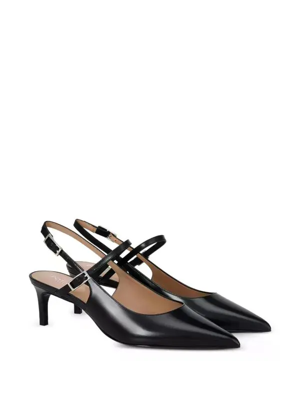 POTAMY Buckle Strap Leather Pumps