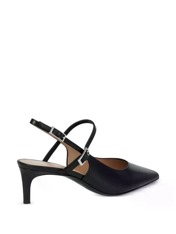 POTAMY Buckle Strap Leather Pumps