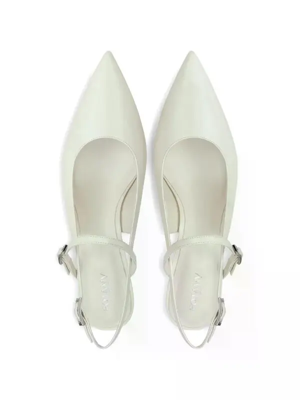 POTAMY Leather Pointed Strap Pumps