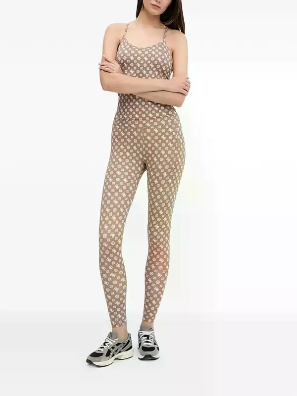 Guess Patterned Tank Top With Criss-cross Back Straps - Neutrals