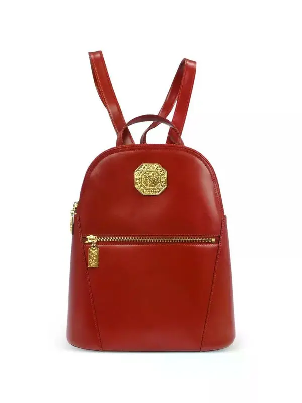 Saint Laurent 1990s Applique Leather Backpack - Red
