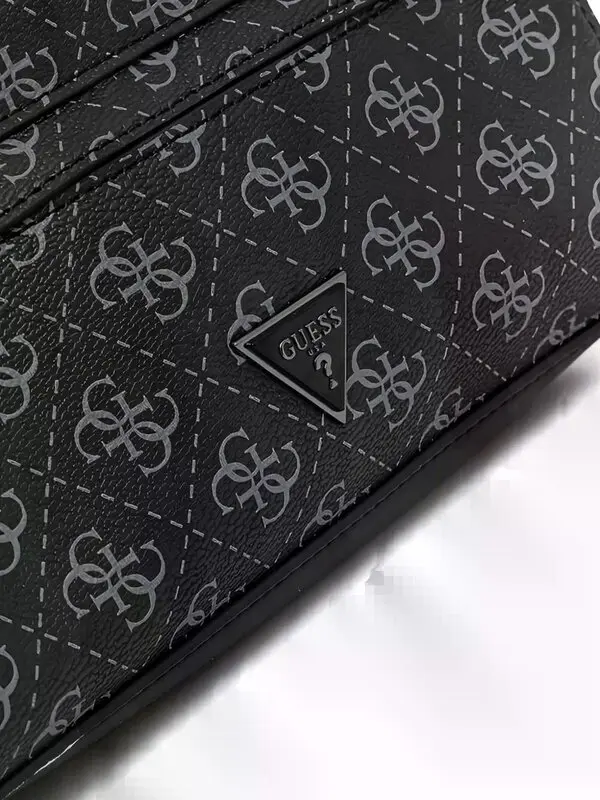 Guess Milano Monogrammed Wash Bag - Black