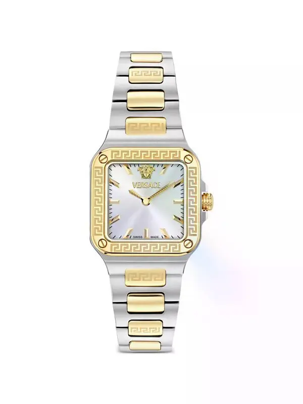 Versace Greca Edge Two-tone Watch With Dial - Silver