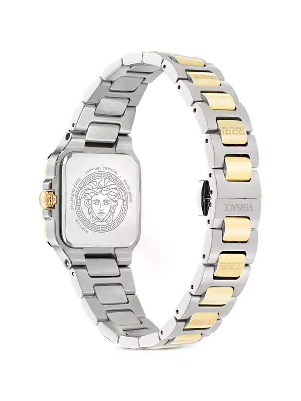 Versace Greca Edge Two-tone Watch With Dial - Silver