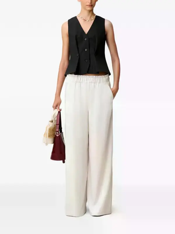 Claudie Pierlot Wide Leg Elasticated Waist Trousers - Neutrals