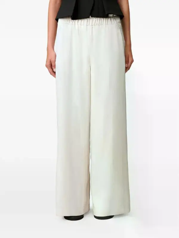 Claudie Pierlot Wide Leg Elasticated Waist Trousers - Neutrals