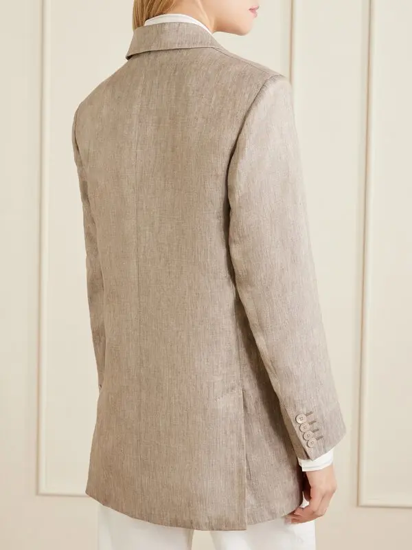 Max Mara Double-breasted Linen Blazer - Neutrals