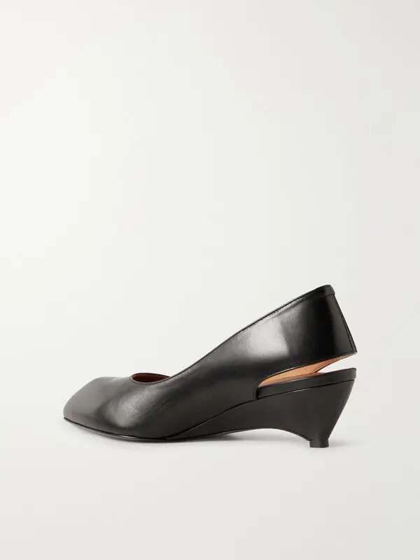 JIL SANDER Leather Slingback Pumps - Black