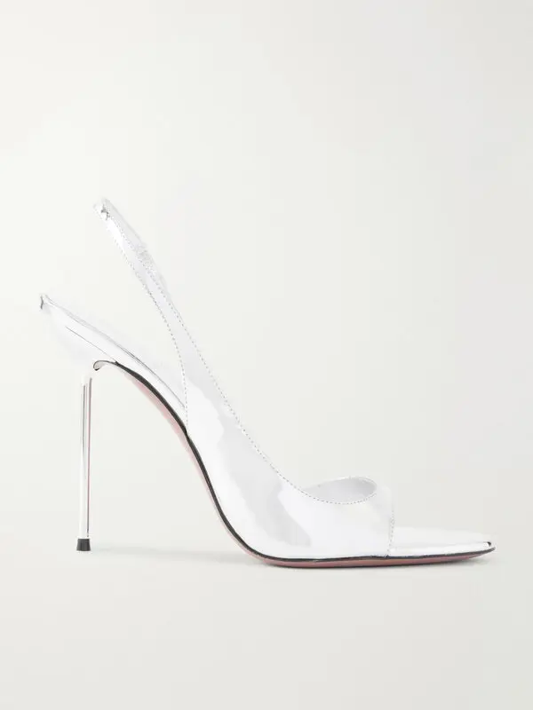 Paris Texas Lidia 95 Mirrored-leather Slingback Sandals