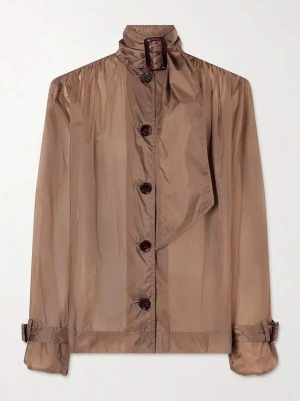 Saint Laurent Tie-detailed High Neck Shell Shirt