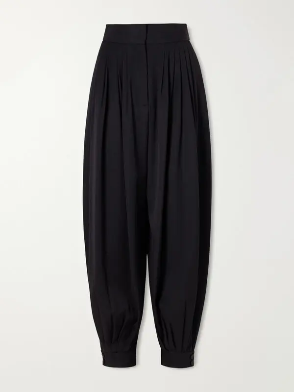 Altuzarra Chapman Pleated Wool Tapered Pants - Black