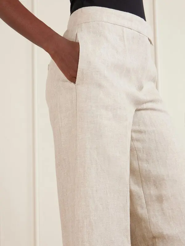 Max Mara Linen Wide-leg Tailored Trousers - Neutrals