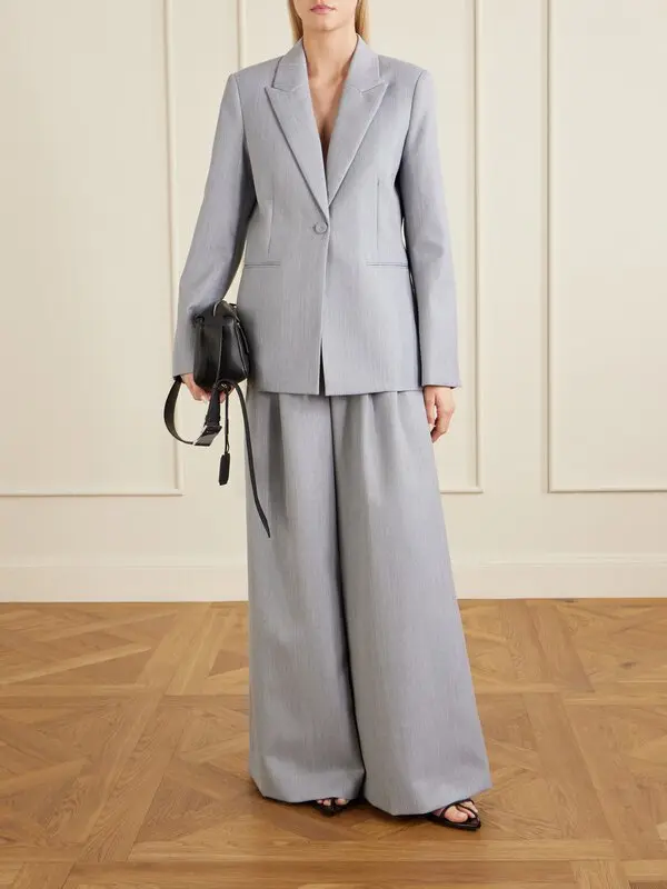 TWP Avery Mid-rise Pleated Wool Wide-leg Trousers