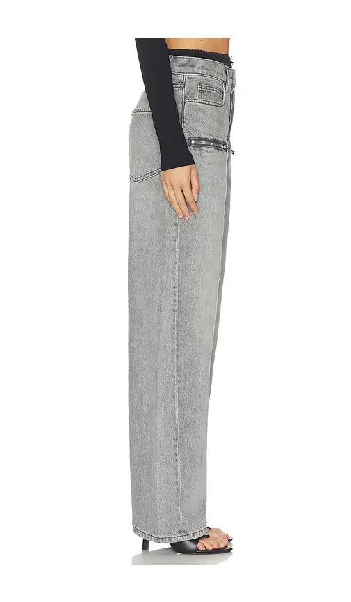 Alexander Wang Silk Prestyle Float Jeans With Horizontal Zips - Grey