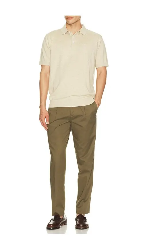 Barbour Muston Linen Blend Knitted Polo - Grey