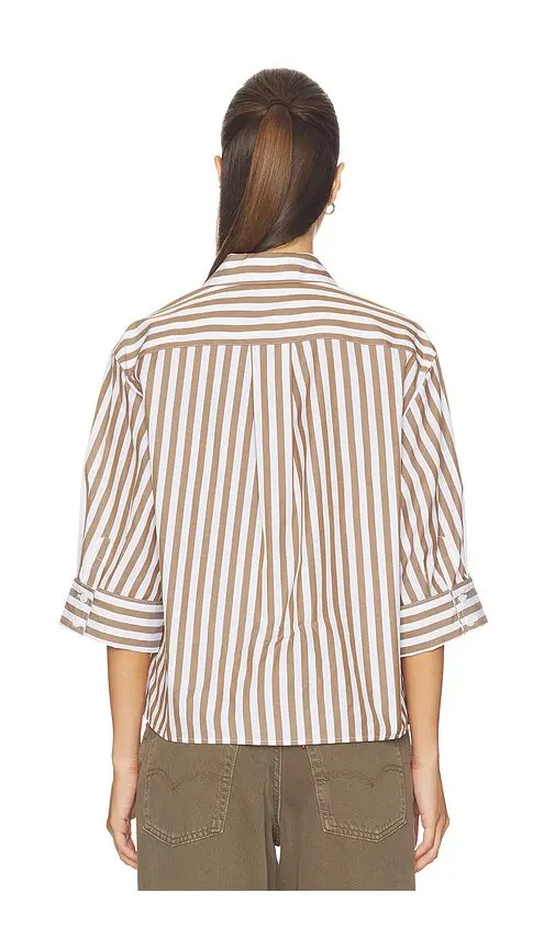 Rag & Bone Lucia Stripe Poplin Shirt - Brown