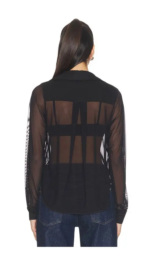 Michael Lauren Alameda Mesh Long Sleeve Button Up Shirt