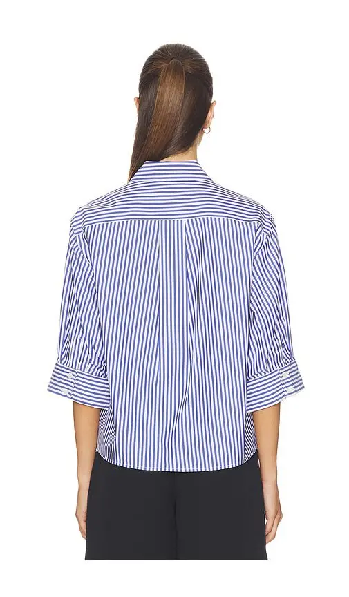 Rag & Bone Lucia Stripe Poplin Shirt - Navy