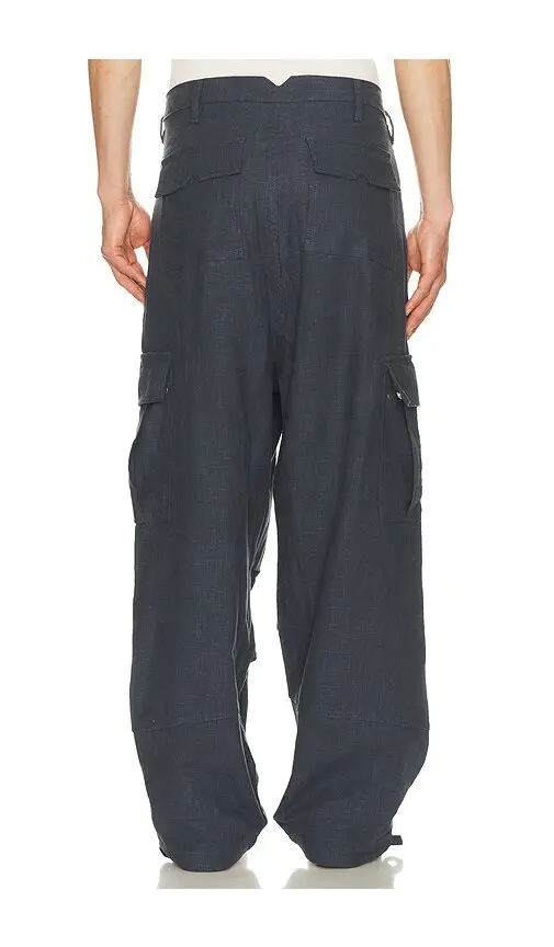 Rhude Linen Cargo Pants - Navy