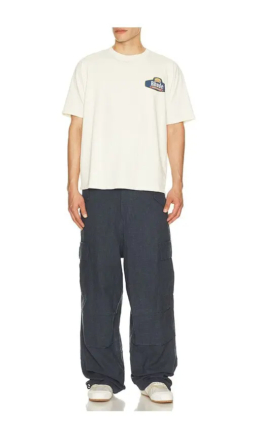 Rhude Linen Cargo Pants - Navy