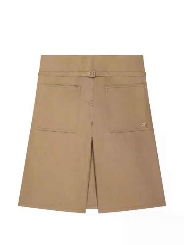 COURREGES Belted A-line Shorts