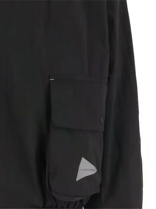 AND WANDER Logo-print Zip-up Jacket