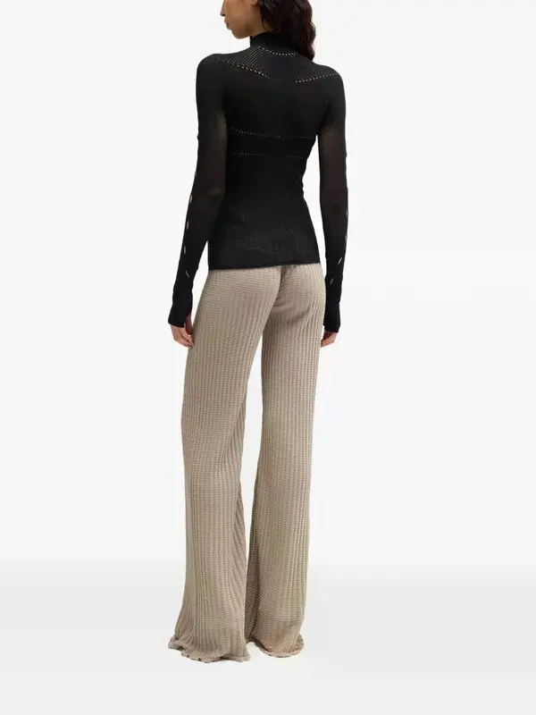 MARGHERITA MACCAPANI Mock Neck Top With Perforated Intarsia Details