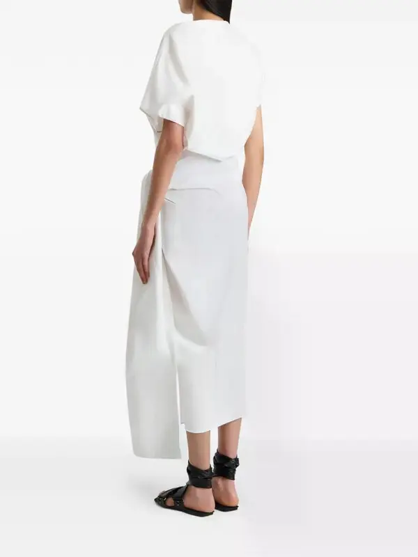 Khaite Asymmetrical Draped Poplin Dress