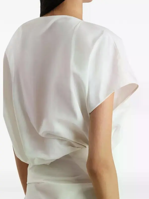 Khaite Asymmetrical Draped Poplin Dress
