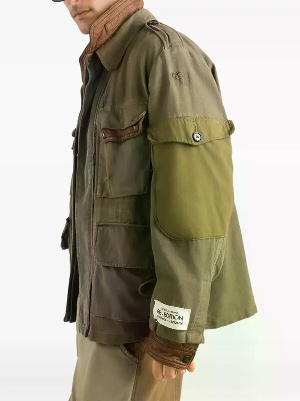 Dolce & Gabbana Multi-pocket Leather-collar Shirt Jacket