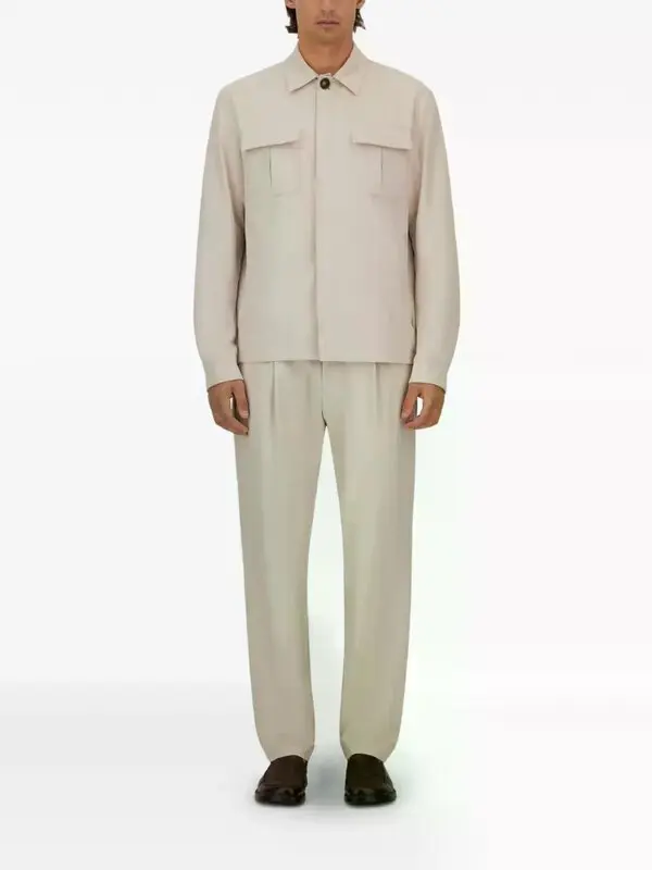 Herno Flap-pockets Cotton Shirt Jacket - Neutrals