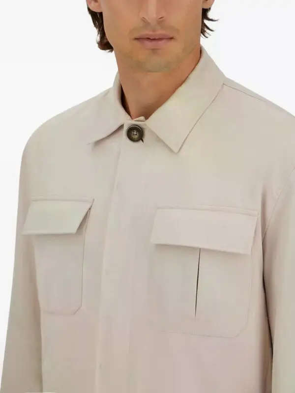 Herno Flap-pockets Cotton Shirt Jacket - Neutrals