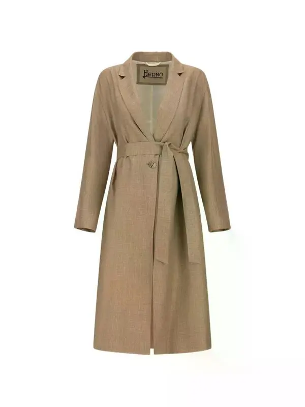Herno Belted Single-breasted Coat - Neutrals