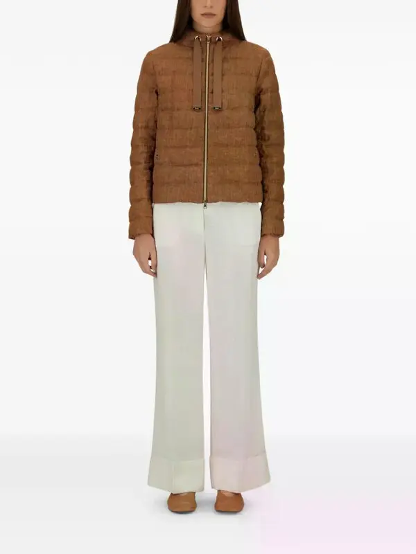 Herno Quilted High-neck Jacket With Striped Detail