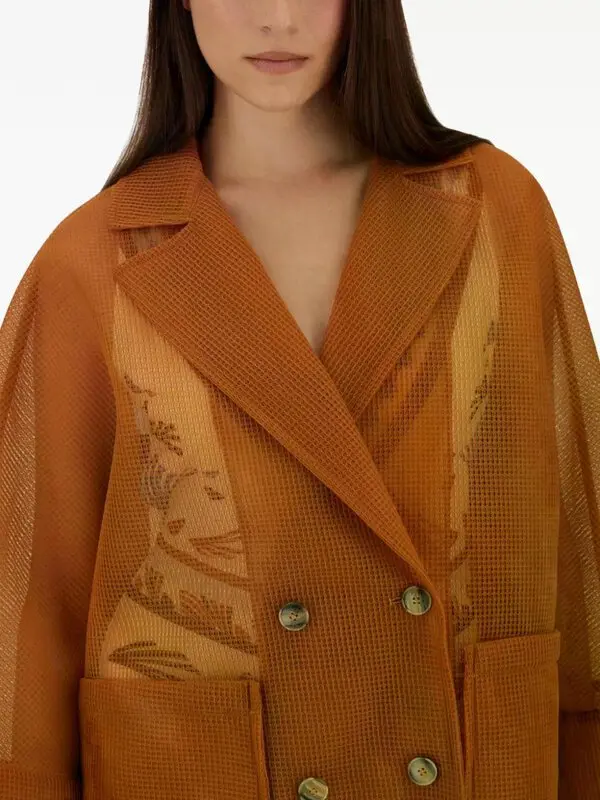 Herno Double-breasted Mesh Coat