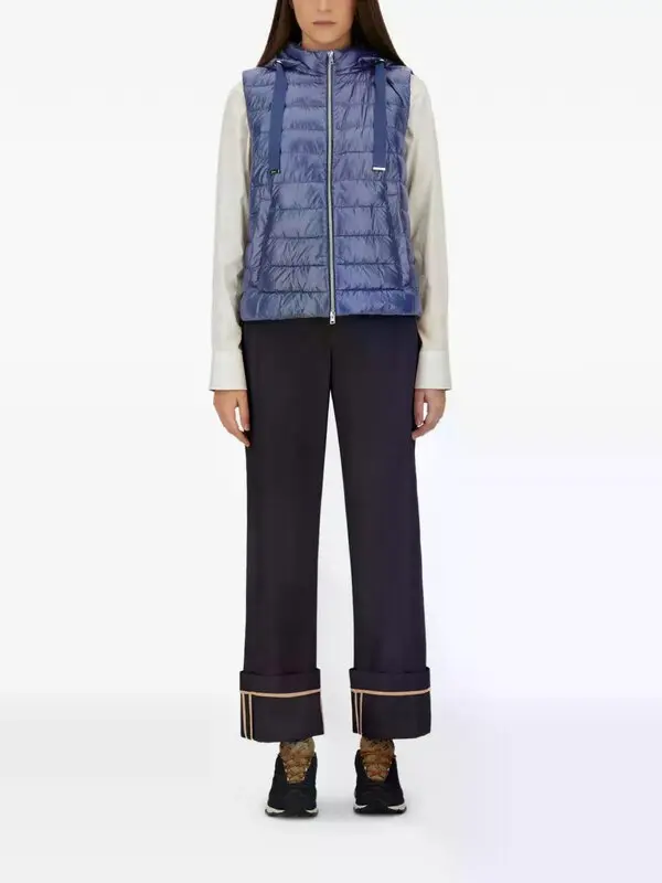 Herno Quilted Hooded Gilet - Blue