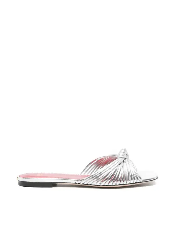 Valentino Garavani Knot Detail Flat Sandals - Silver